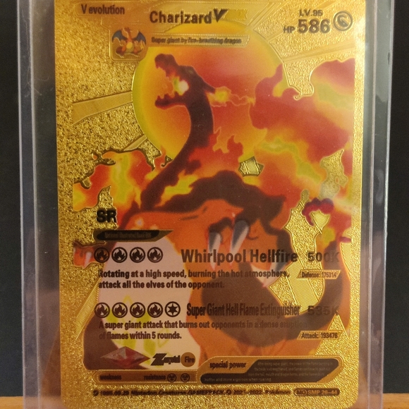 Pokemon | Toys | Copy Hellfire Charizard V Gold Foil Fanart Pokmon Card ...